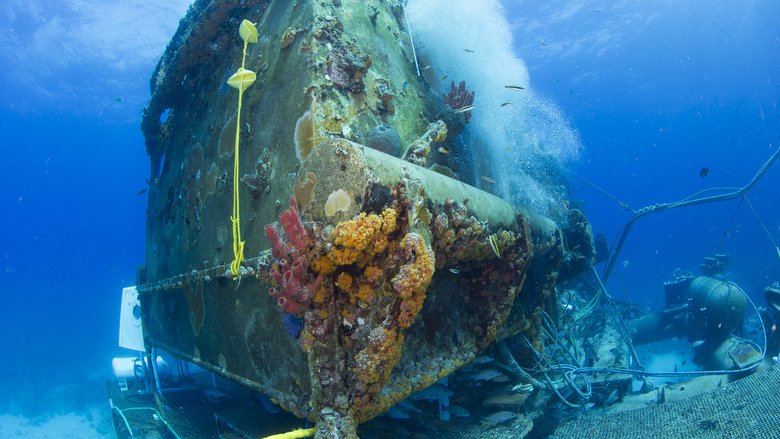 Stern-view perspective of the Aquarius undersea laboratory. The ...