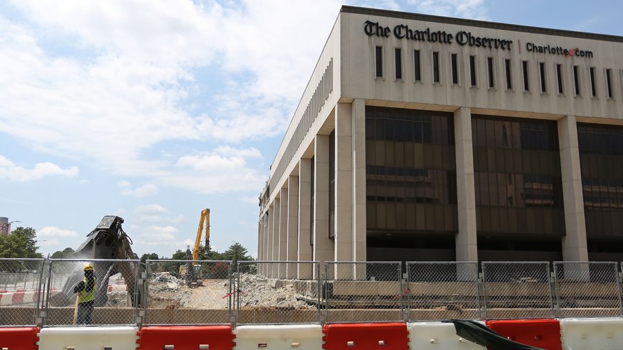 Demolition begins on Charlotte Observer building to make way for ...