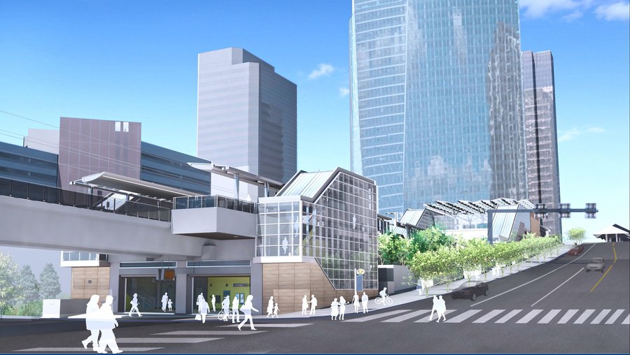 Downtown Bellevue East light rail station entrance
