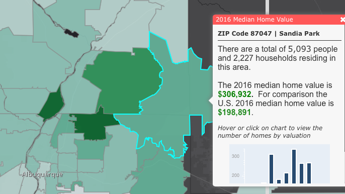 ABQ home value map by 2021 - Albuquerque Business First