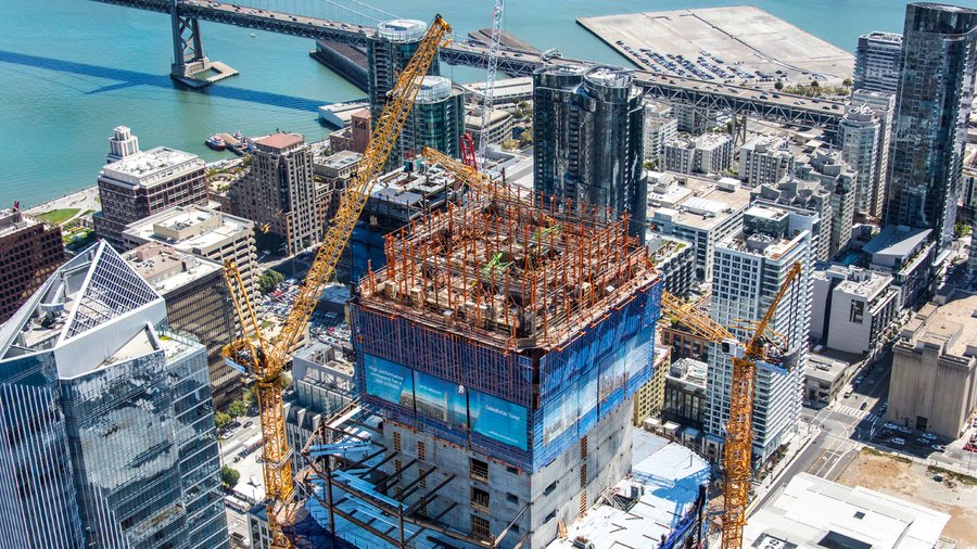 Aerial photos of San Francisco's tallest tower under construction ...