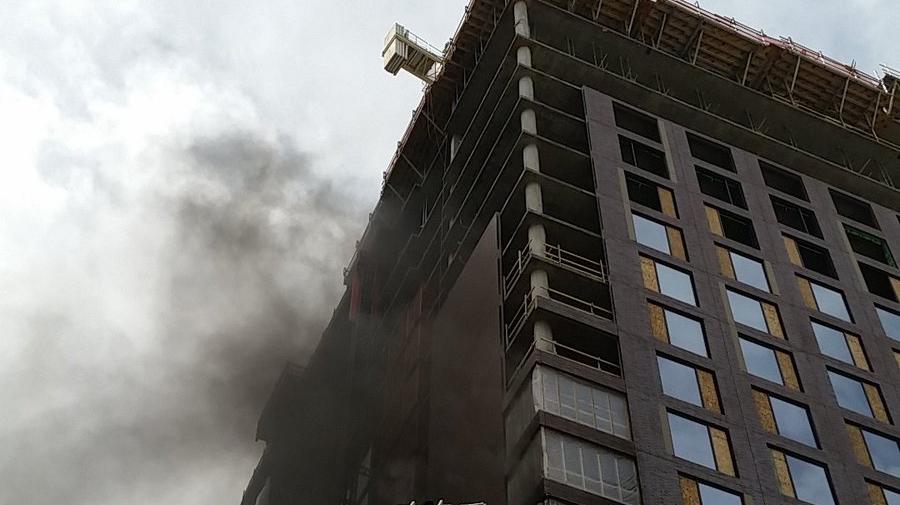 9News: Fire out at high-rise hotel under construction in downtown ...