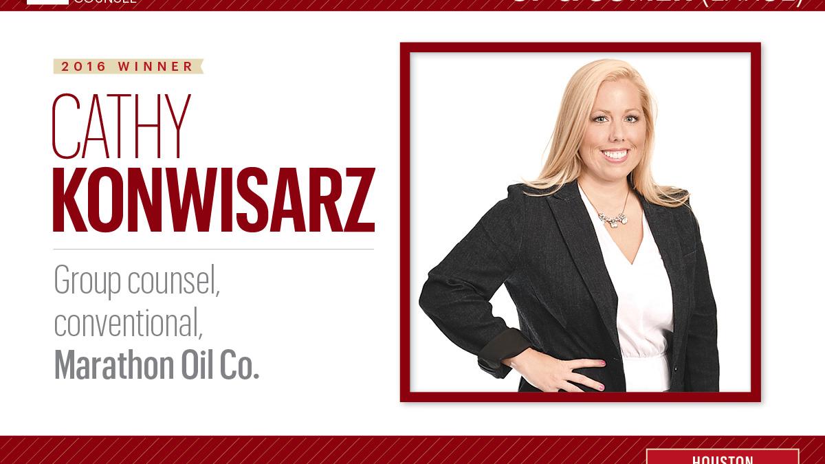 Marathon Oil's Cathy Konwisarz wins HBJ Best Corporate Counsel 2016 ...
