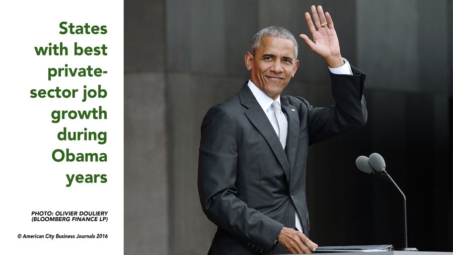 States with the strongest job growth under Obama are leaning toward ...