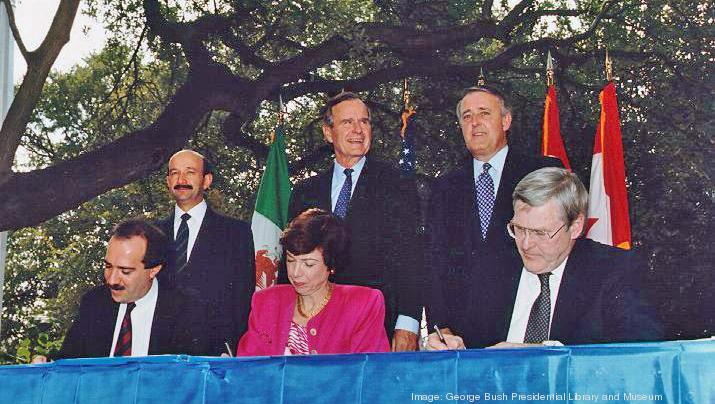 Looking Back: President George H.W. Bush at NAFTA Initialing Ceremony ...