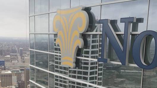 'Northwestern Mutual' sign installed near top of 32-story downtown ...