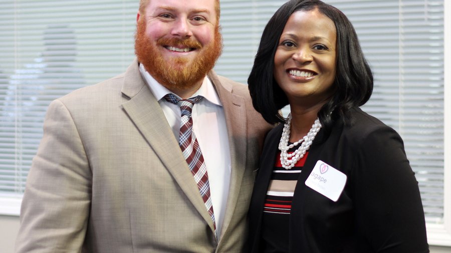 Todd Miller of Yuletide Office Solutions and Marla Brown, director of ...