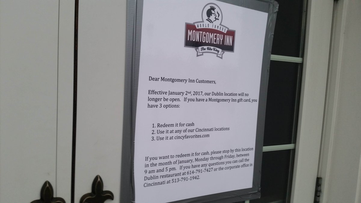 Montgomery Inn in Dublin closes - Columbus Business First