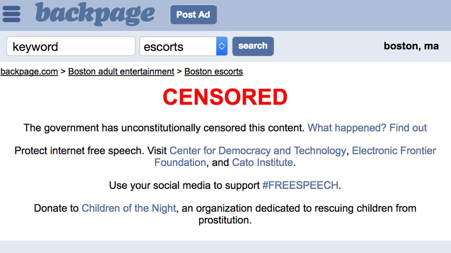 Citing gov't pressure, Backpage.com shuts down adult-services ads ...