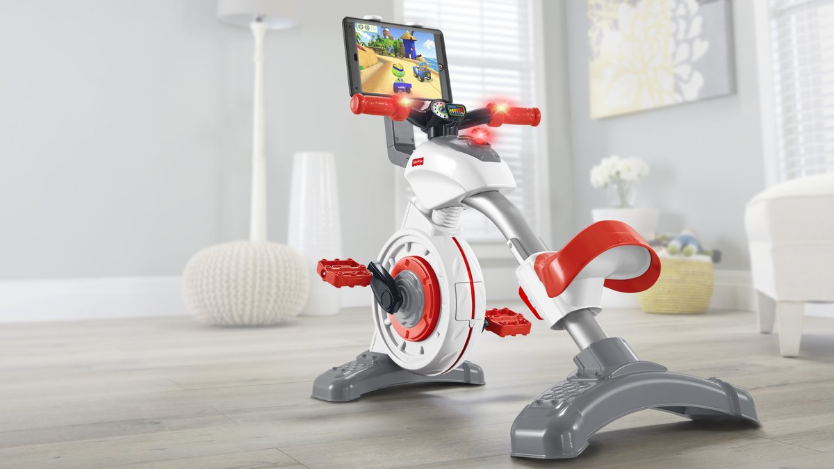 Fisher-Price turning heads with bluetooth-enabled exercise bike for ...