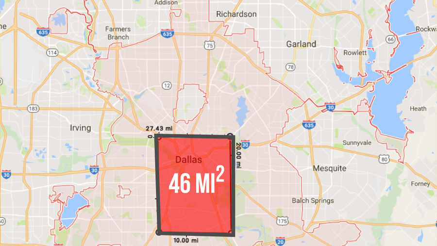 How big would Dallas be if it were as dense as NYC, San Francisco or ...