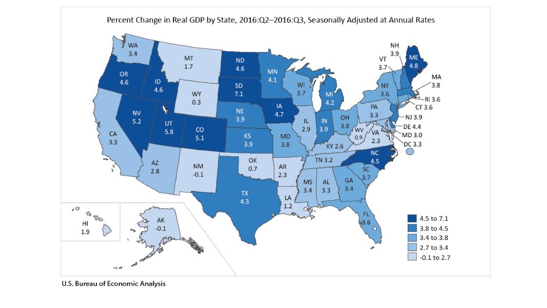 Colorado ranked among the top states for growth of gross domestic ...