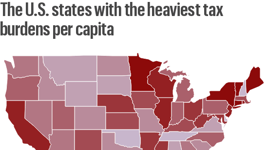 Taxing situation: Here's a breakdown of the U.S. states with the ...