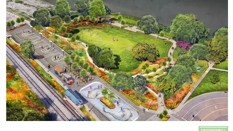 RiverPlay — a temporary public space and recreation area with an ...