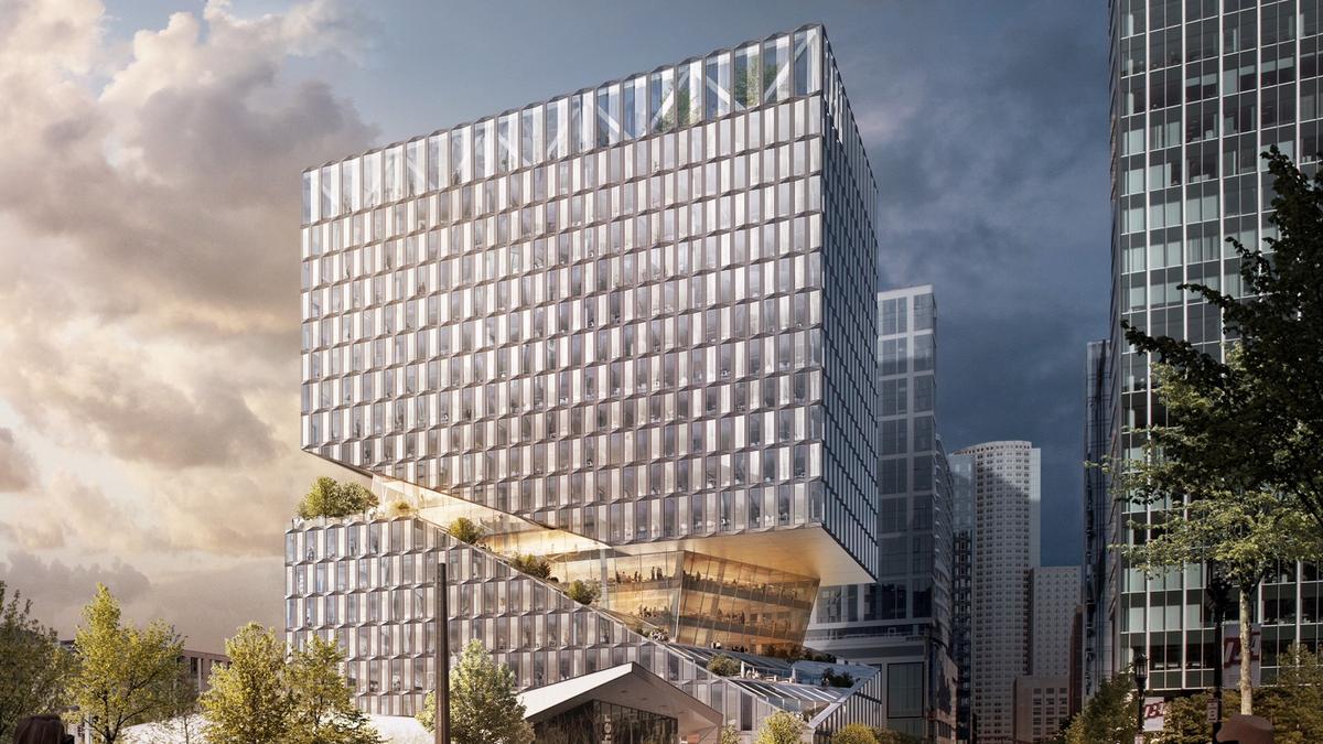 Why this new Seaport office building could be sliced in two - Boston ...