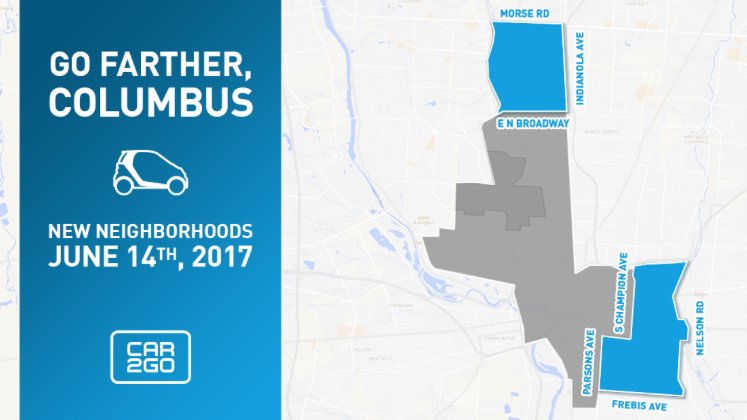 Car2go returns to Near East Side, Beechwold area of Clintonville in ...
