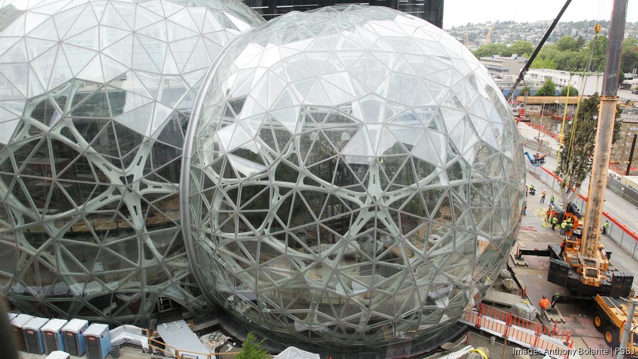 Amazon CEO Jeff Bezos opens iconic Spheres building with help from ...