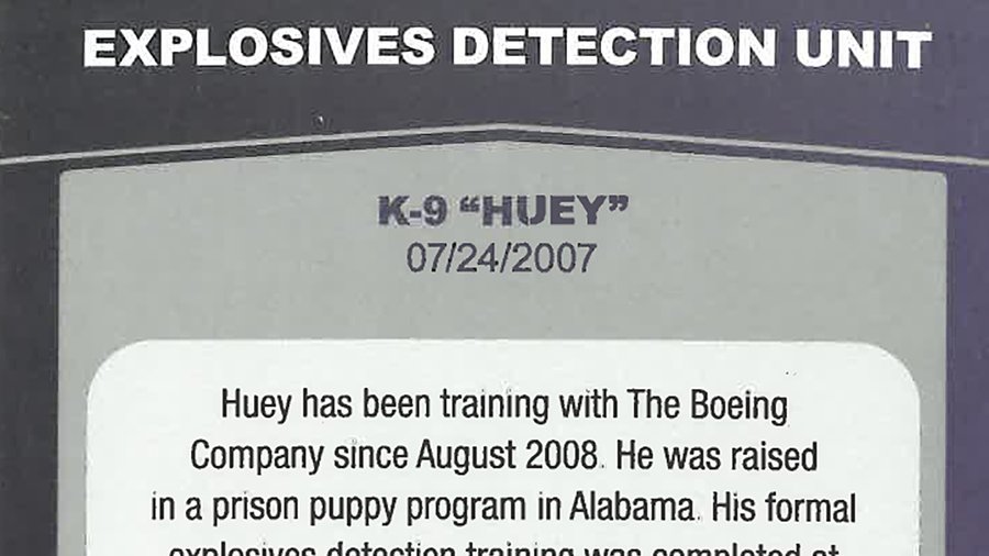 Boeing's K-9 explosives detection unit