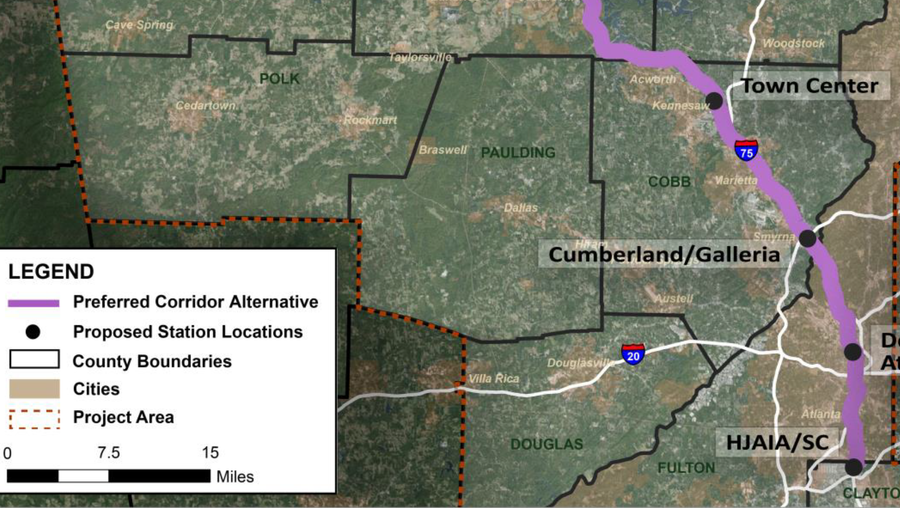 Preferred route selected for Chattanooga to Atlanta high speed rail ...