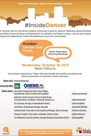 Twitter chat: Join us Wednesday for the #InsideDenver chat on historic ...