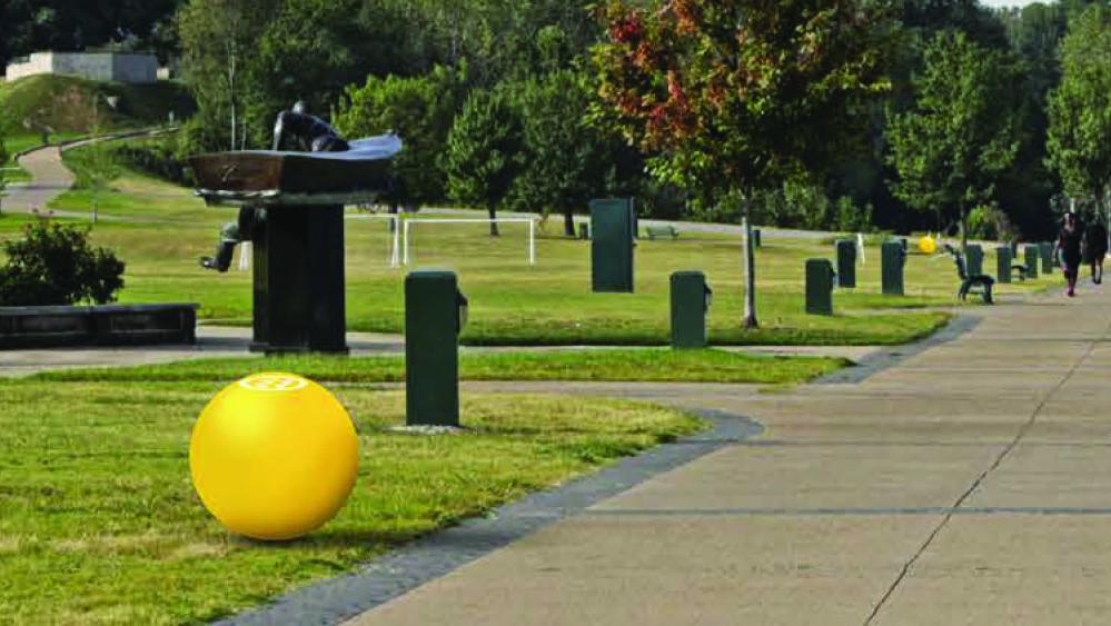 Memphis Riverfront adds concrete balls inspired by popular retailer ...