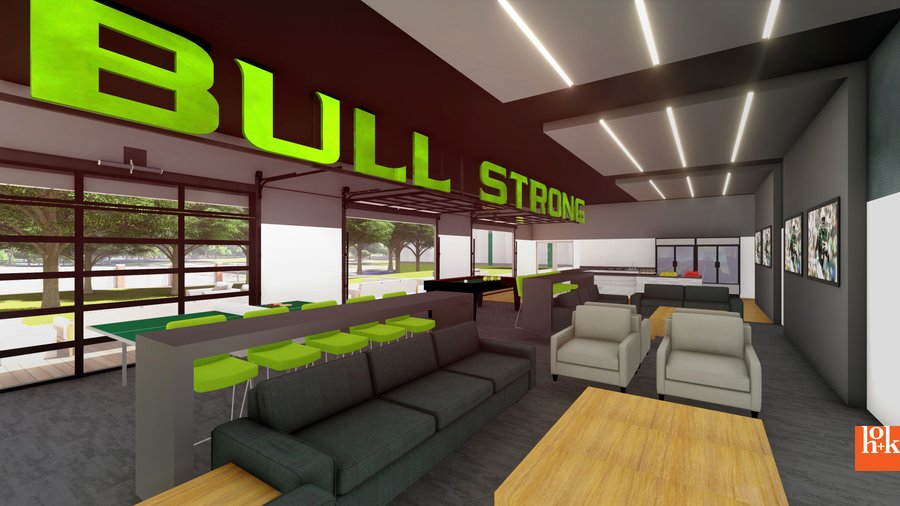 USF Football Center Rendering Players Lounge