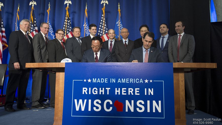 Scott Walker, Paul Ryan trumpet historic Foxconn pact at signing ...
