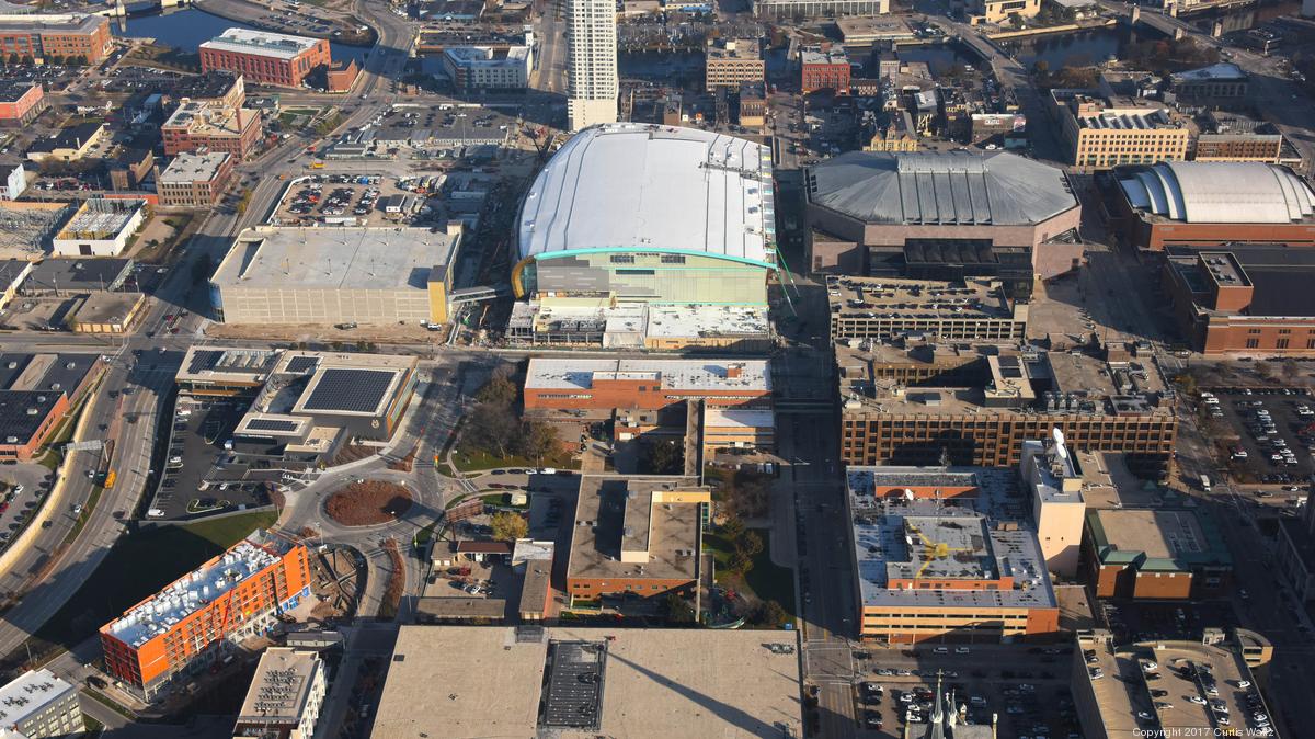 See the Milwaukee Bucks' arena project from the air as it nears ...