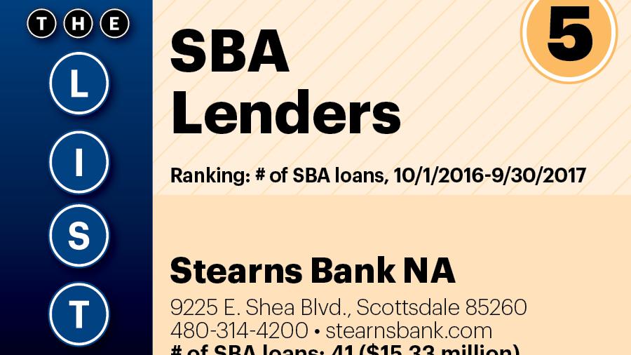 Top of the Phoenix Lists: SBA Lenders - Phoenix Business Journal