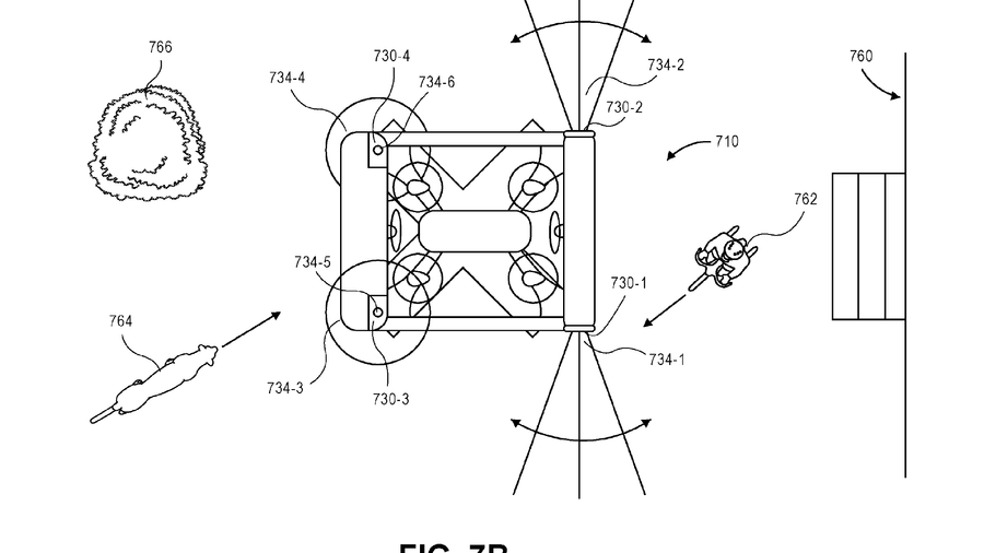 Amazon drone patent sensors encrusted neighborhood