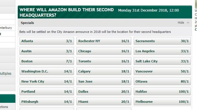 Dallas now has 20-to-1 odds of landing Amazon HQ2 - Dallas Business Journal