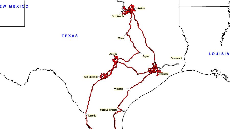 Logix Fiber Networks map Texas