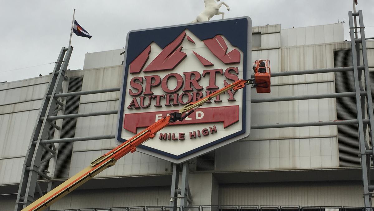 Time runs out for Sports Authority signs on Denver Broncos stadium ...