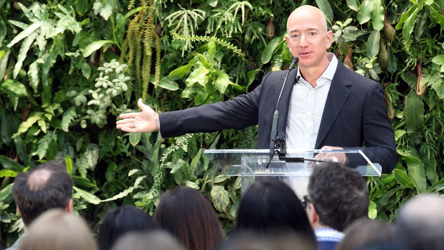Amazon CEO Jeff Bezos opens iconic Spheres building with help from ...