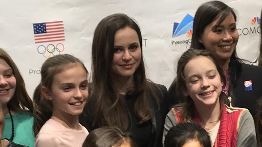 Former U.S. Olympian Sasha Cohen visits The Battery Atlanta ahead of ...