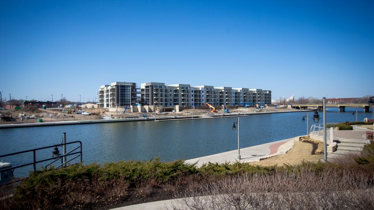 The River Vista complex along the Arkansas River in downtown Wichita is ...