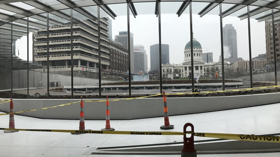 See photos of construction progress on the Gateway Arch museum and ...