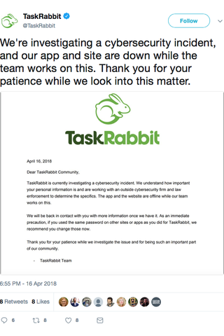 TaskRabbit taken offline due to cyber attack - Chicago Business Journal