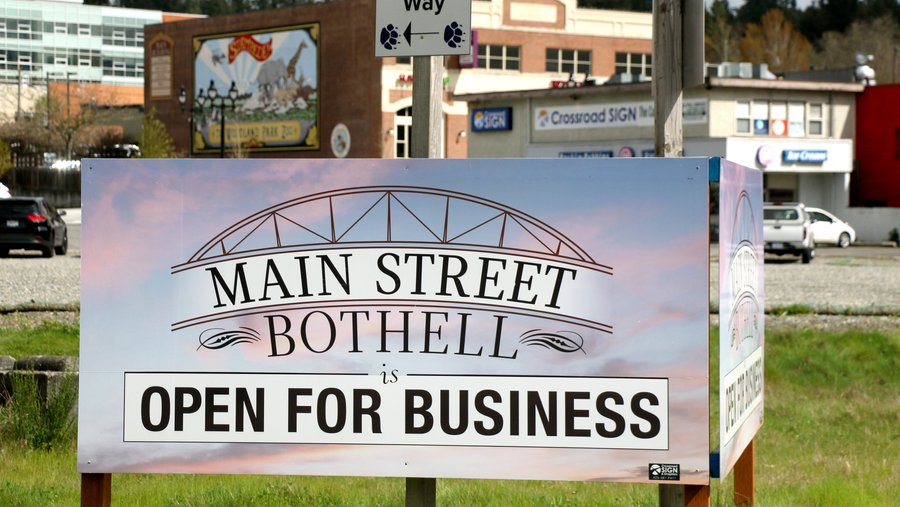 Bothell downtown construction and businesses