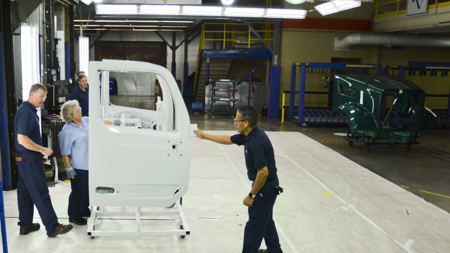 Peterbilt makes more than 150 trucks a day in its Denton plant, take a ...