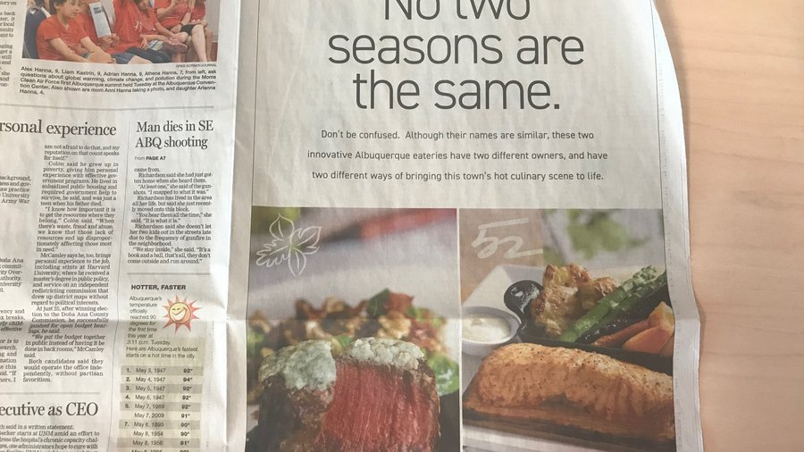 Seasons of Albuquerque, Seasons 52 appear side by side in Albuquerque ...