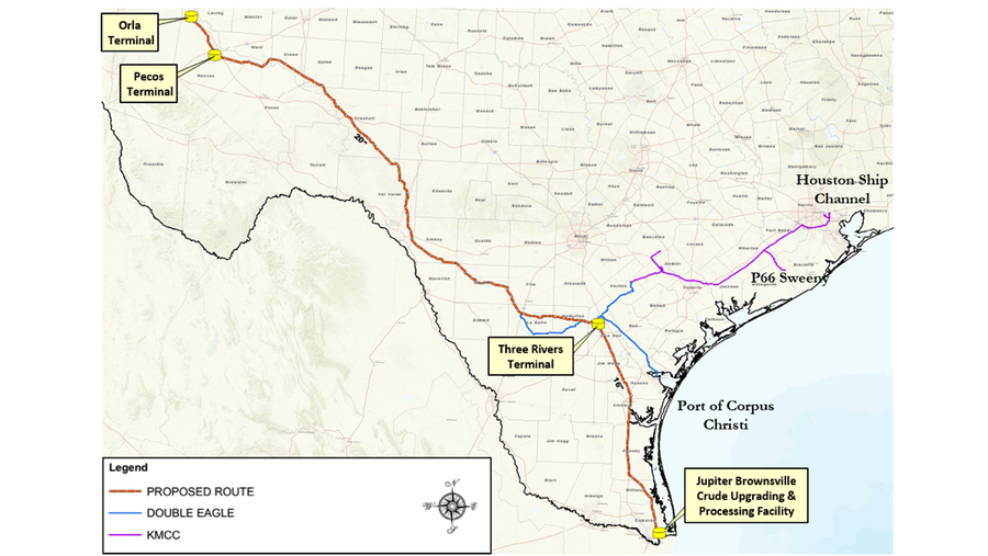 Jupiter MLP Crude Oil Pipeline Map