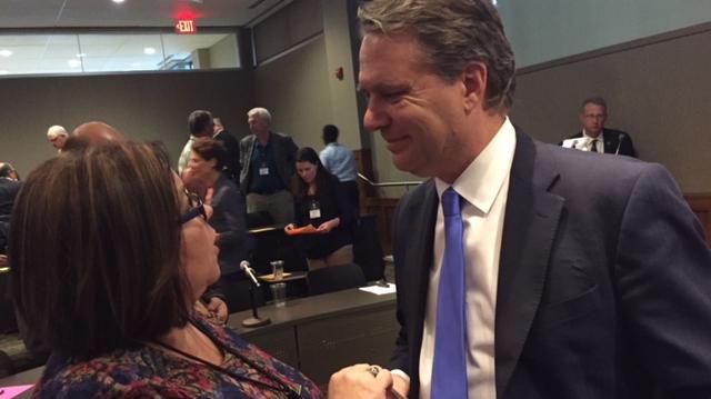 Gov. Jeff Colyer looked back and looked forward during a discussion on ...