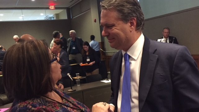 Gov. Jeff Colyer looked back and looked forward during a discussion on ...