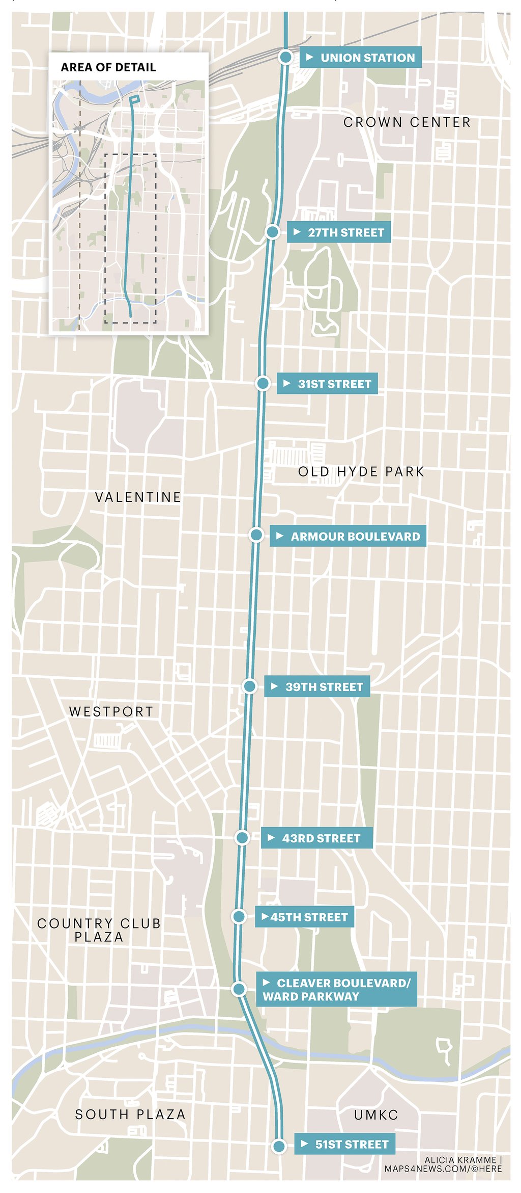 Kansas City Streetcar Map KC Streetcar | Main Street Extension