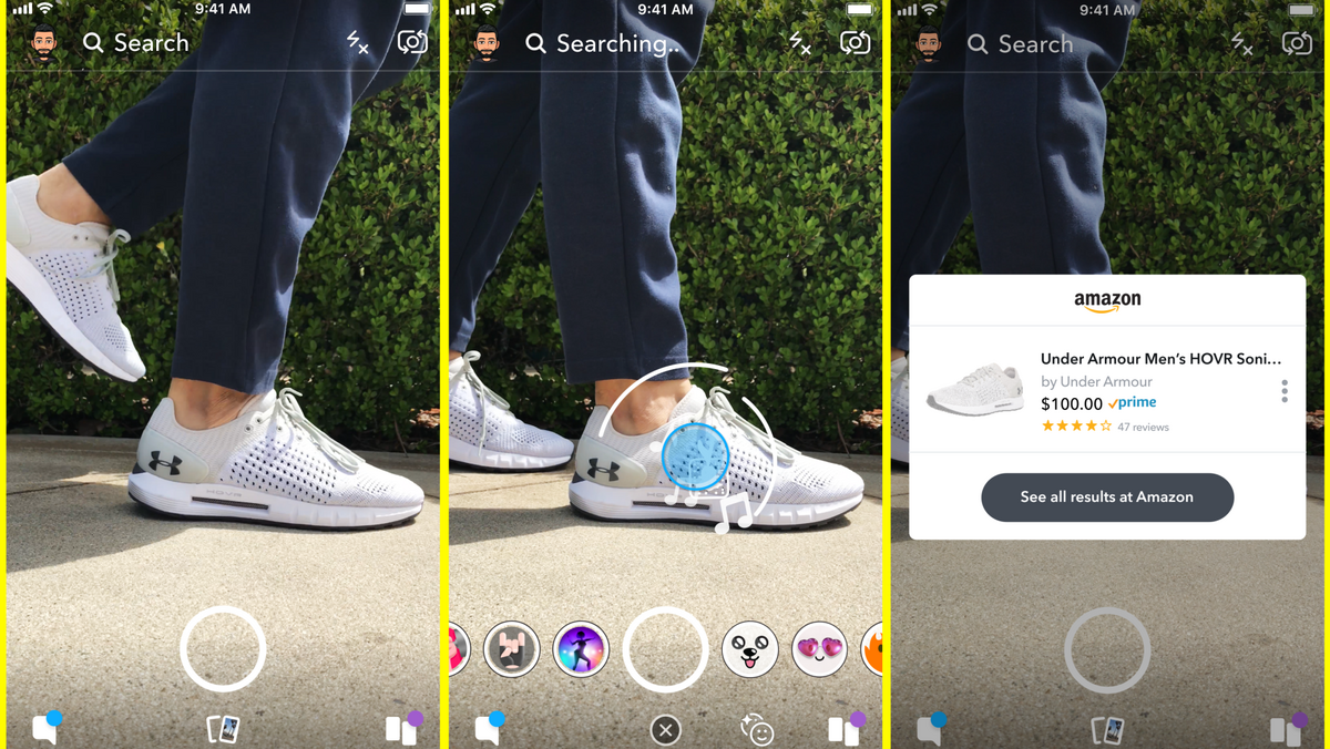 Snap testing out visual search tied to Amazon - L.A. Business First