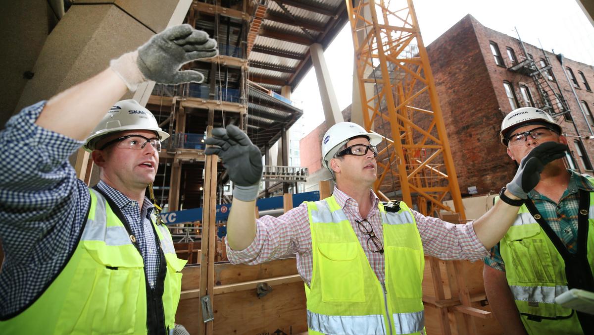 Skanska USA gives insider's tour of its 2+U tower rising in Seattle ...