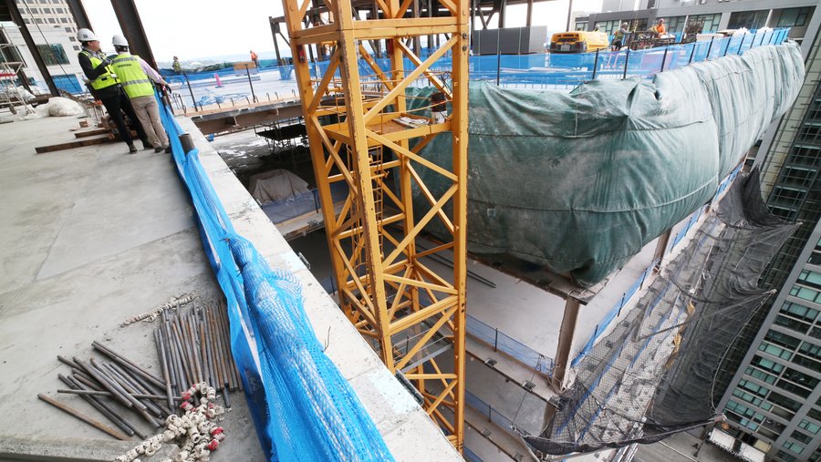 2+U under construction by Skanska in downtown Seattle
