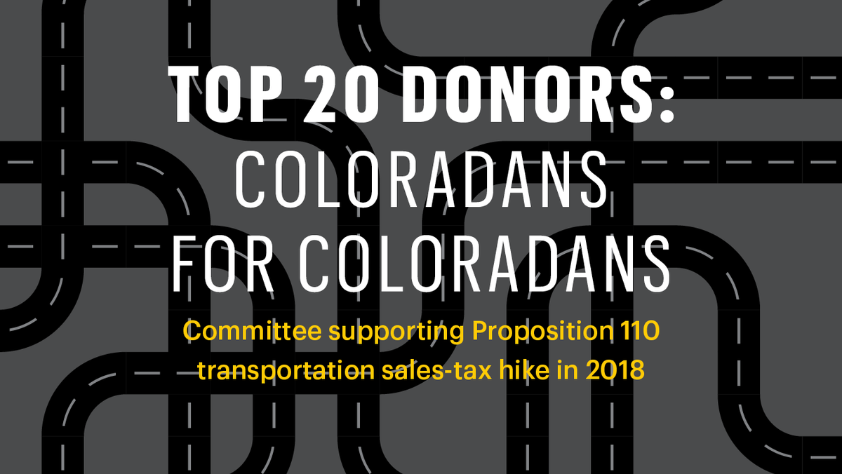 Colorado Proposition 110 sales-tax initiative: The largest donors ...