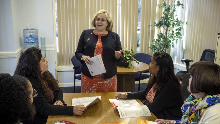 Eastern Bank's HR chief, Nancy Huntington Stager, helps others at work ...
